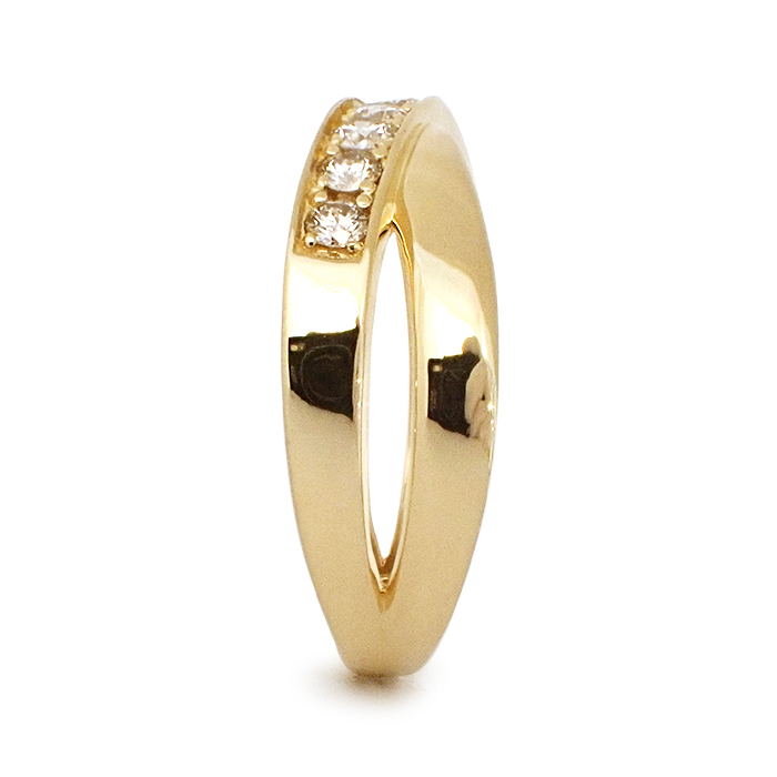 K18 ダイヤモンド 指輪 12号 クロスライン ゴールドカラー｜Reizm(リズム)