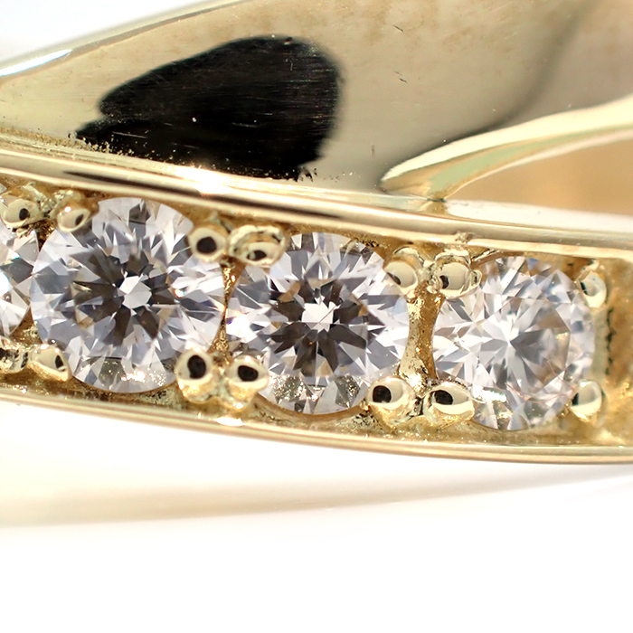 K18 ダイヤモンド 指輪 12号 クロスライン ゴールドカラー｜Reizm(リズム)