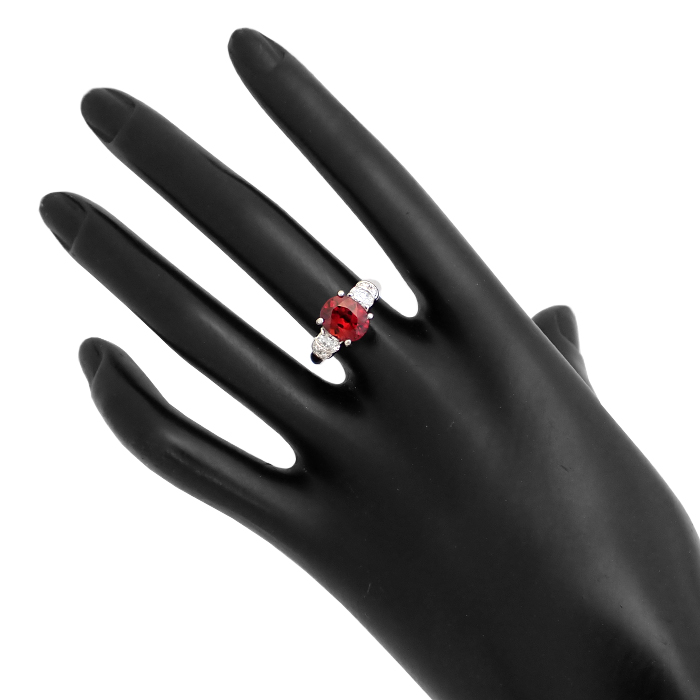 Pt900 ガーネット 指輪 12.5号 ソーティング付き シルバーカラー｜Reizm(リズム)