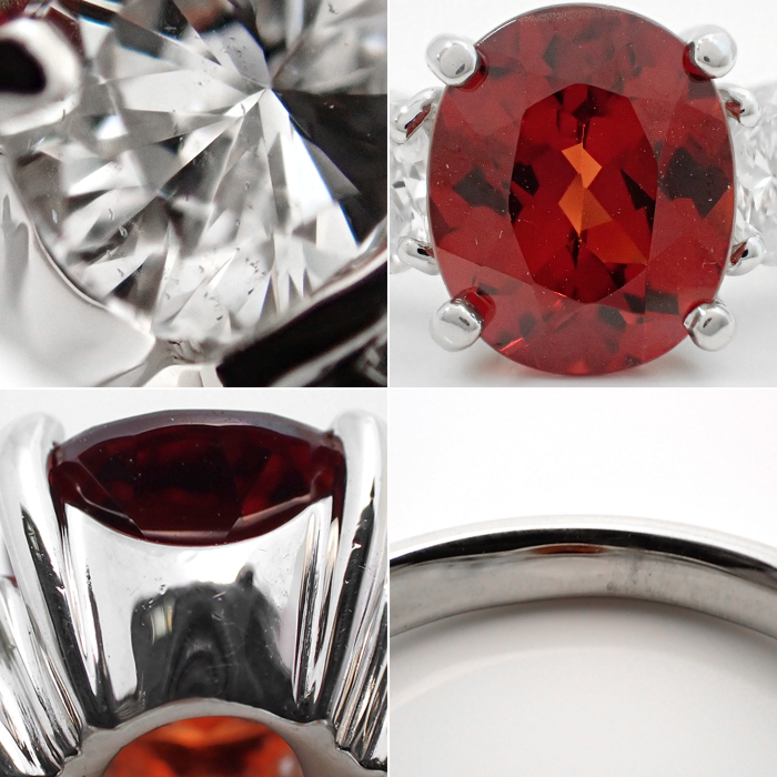 Pt900 ガーネット 指輪 12.5号 ソーティング付き シルバーカラー｜Reizm(リズム)