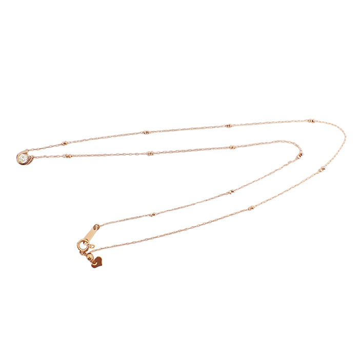 K18PG ダイヤモンド ネックレス ピンクゴールド 一粒ダイヤ｜Reizm(リズム)