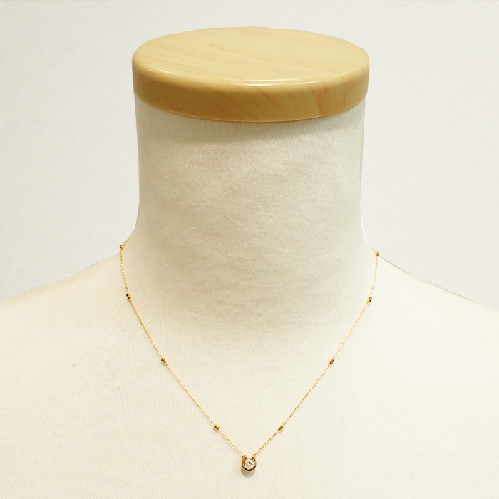 K18PG ダイヤモンド ネックレス ピンクゴールド 一粒ダイヤ｜Reizm(リズム)