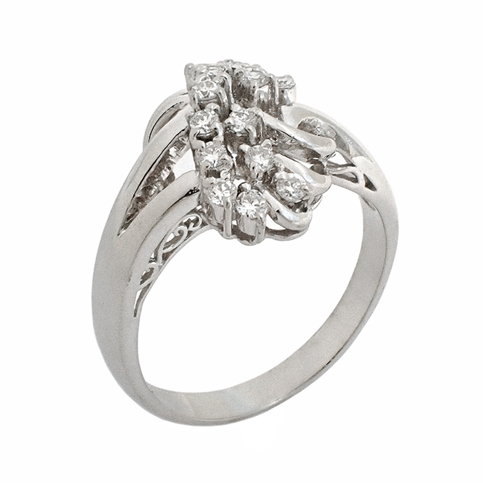 Pt900 ダイヤモンド 指輪 11号 シルバーカラー｜Reizm(リズム)