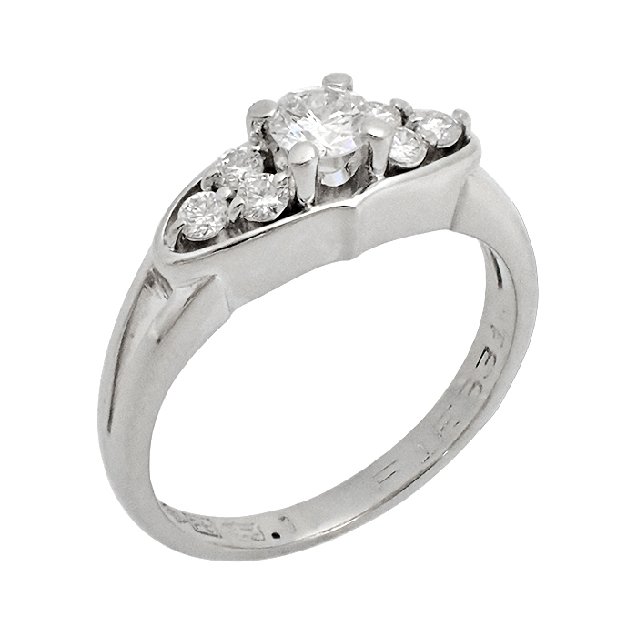 Pt900 ダイヤモンド 指輪 9号 シルバーカラー｜Reizm(リズム)