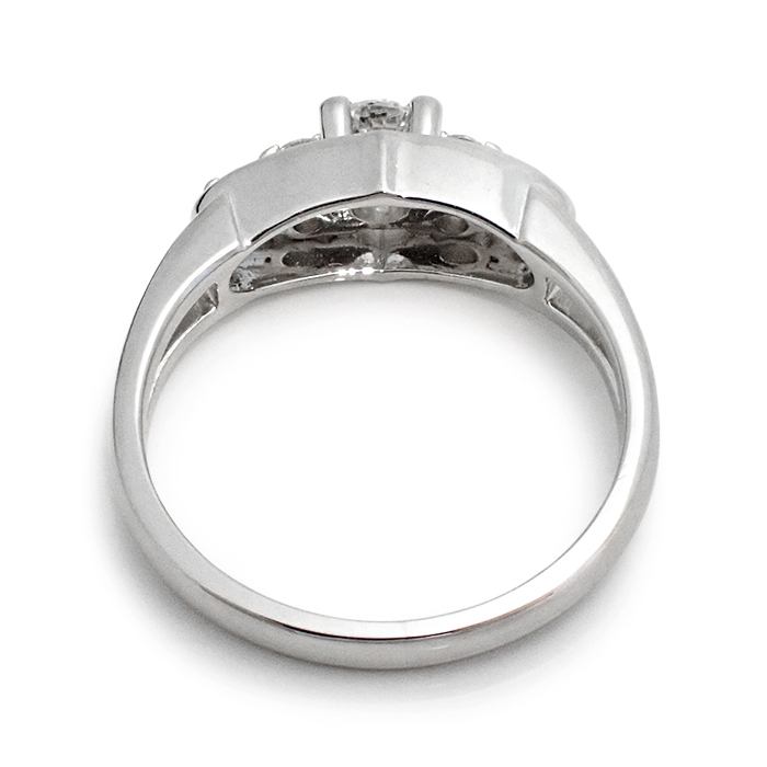 Pt900 ダイヤモンド 指輪 9号 シルバーカラー｜Reizm(リズム)