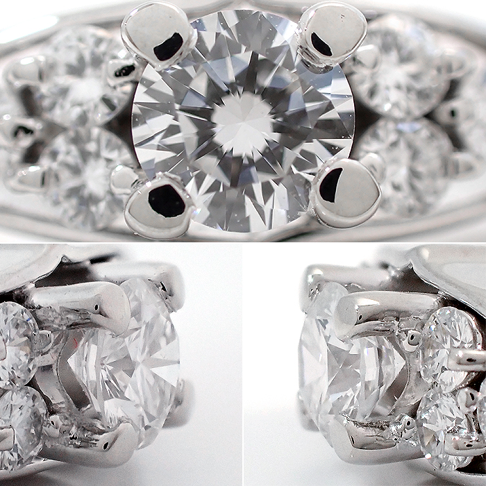 Pt900 ダイヤモンド 指輪 9号 シルバーカラー｜Reizm(リズム)