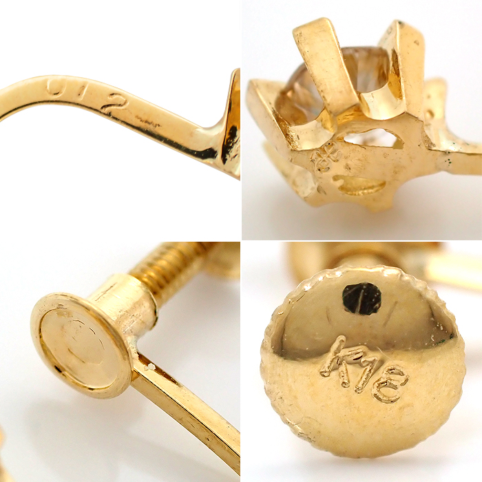 K18 ダイヤモンド イヤリング 一粒 立爪 ゴールドカラー｜Reizm(リズム)