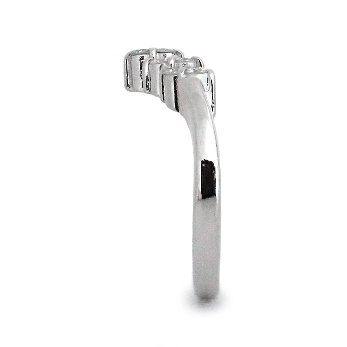 Pt900 ダイヤモンド 指輪 10.5号 V字リング シルバーカラー｜Reizm(リズム)