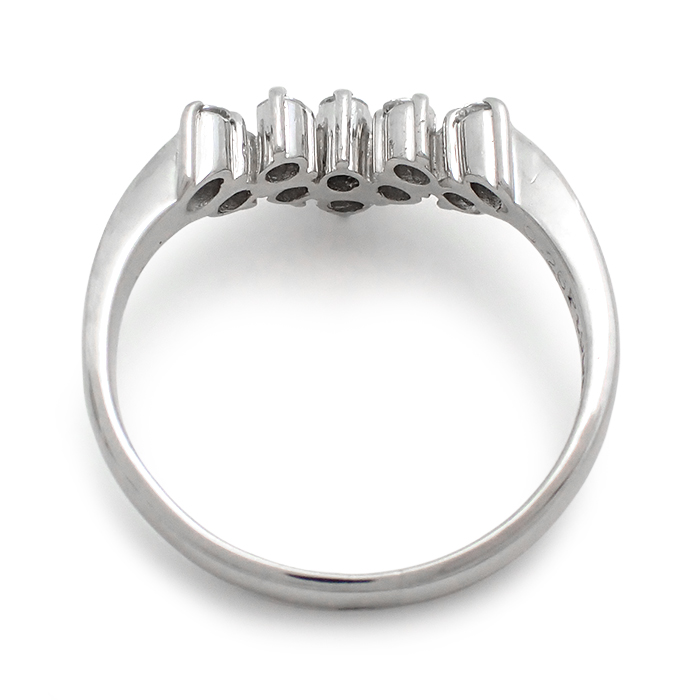 Pt900 ダイヤモンド 指輪 10.5号 V字リング シルバーカラー｜Reizm(リズム)