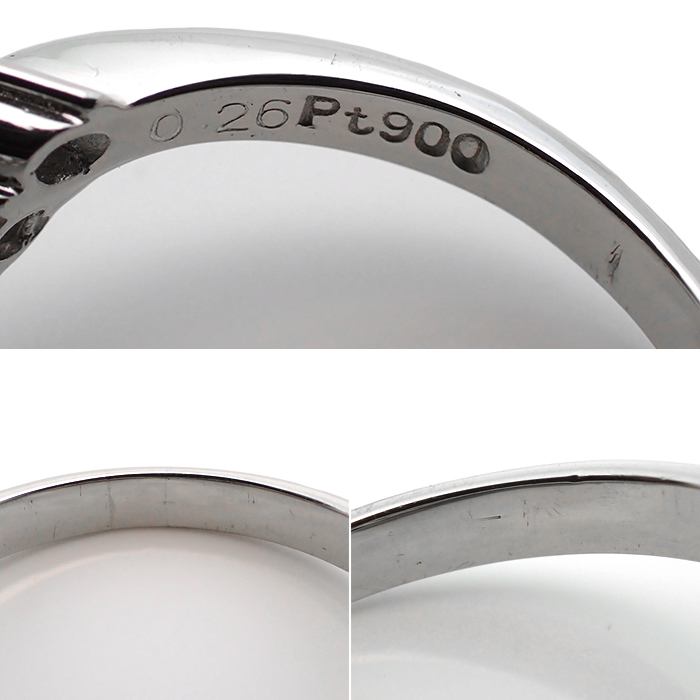 Pt900 ダイヤモンド 指輪 10.5号 V字リング シルバーカラー｜Reizm(リズム)