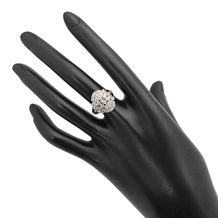 Pt900 ダイヤモンド 指輪 13.5号 ボリュームリング シルバーカラー｜Reizm(リズム)