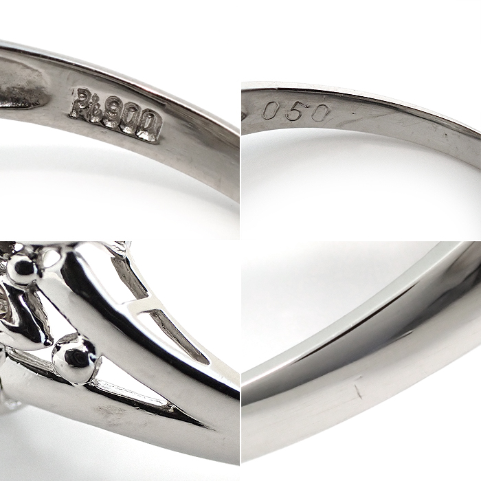 Pt900 ダイヤモンド 指輪 13.5号 ボリュームリング シルバーカラー｜Reizm(リズム)