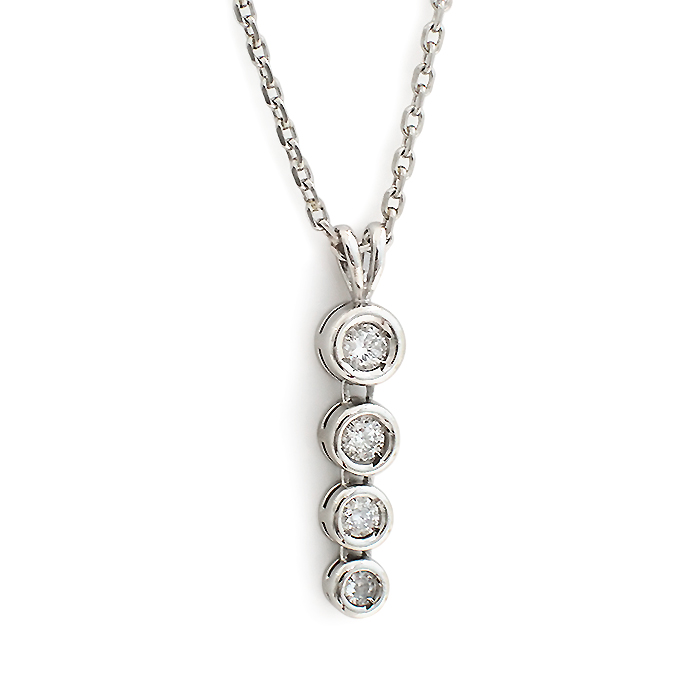 Pt900 ダイヤモンド ネックレス 4連 シルバーカラー｜Reizm(リズム)