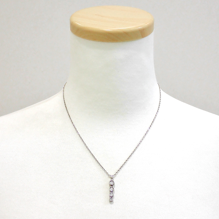 Pt900 ダイヤモンド ネックレス 4連 シルバーカラー｜Reizm(リズム)