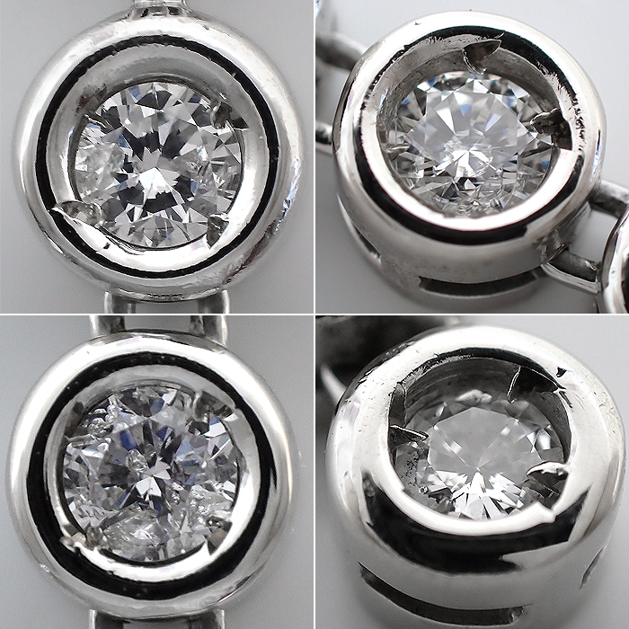 Pt900 ダイヤモンド ネックレス 4連 シルバーカラー｜Reizm(リズム)