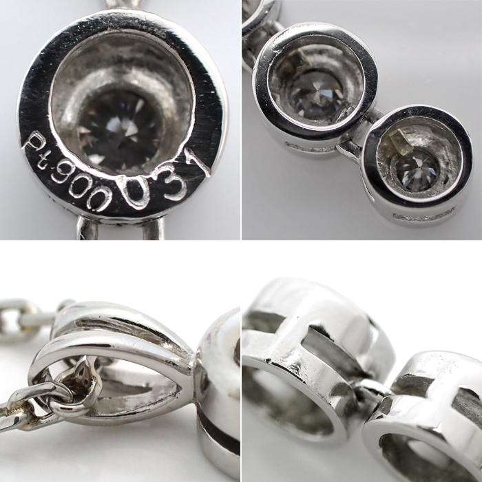 Pt900 ダイヤモンド ネックレス 4連 シルバーカラー｜Reizm(リズム)