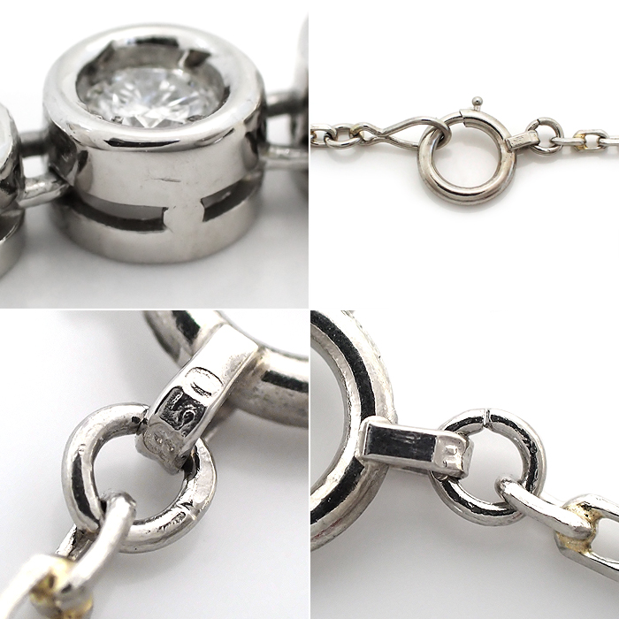 Pt900 ダイヤモンド ネックレス 4連 シルバーカラー｜Reizm(リズム)